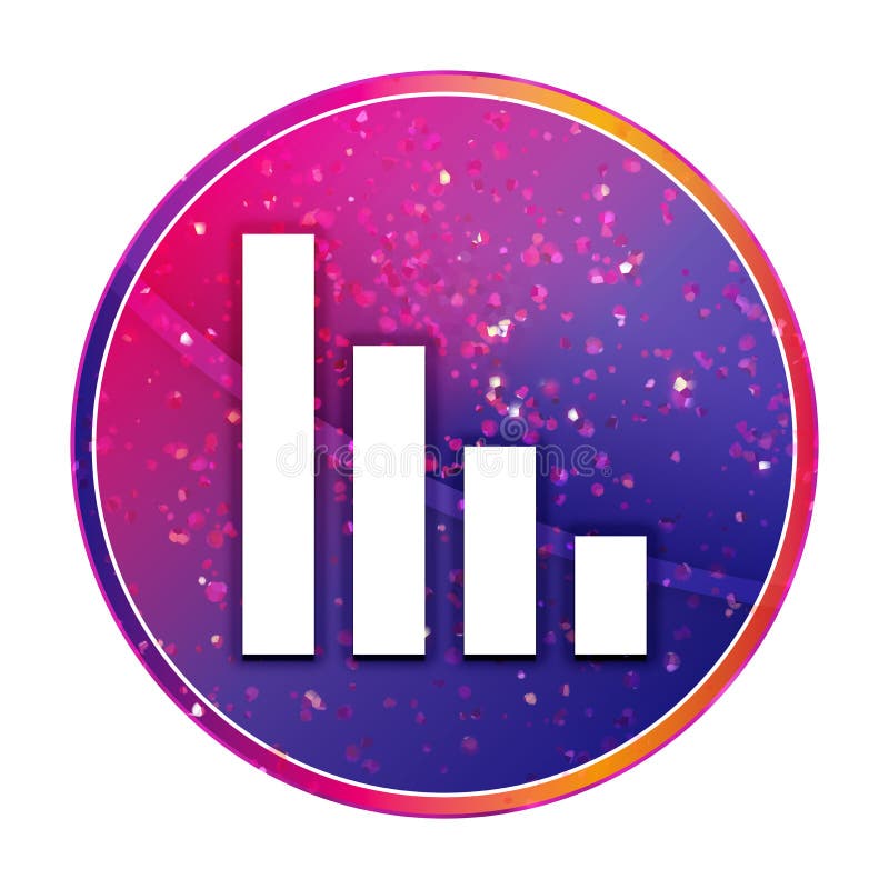 Statistics Down Icon Creative Trendy Colorful Round Button Illustration ...