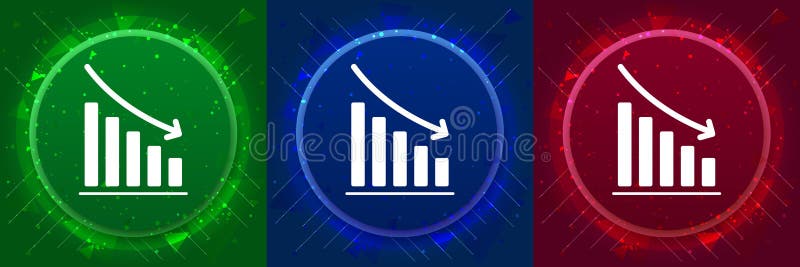 Statistics Down Icon Elegant Modern Design Abstract Buttons Set ...