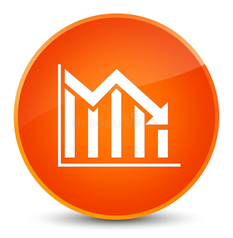 Statistics Down Icon Elegant Orange Round Button Stock Illustration ...