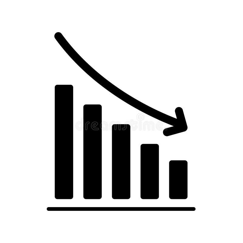 Statistics Down Icon Flat Vector Illustration Design Stock Vector ...