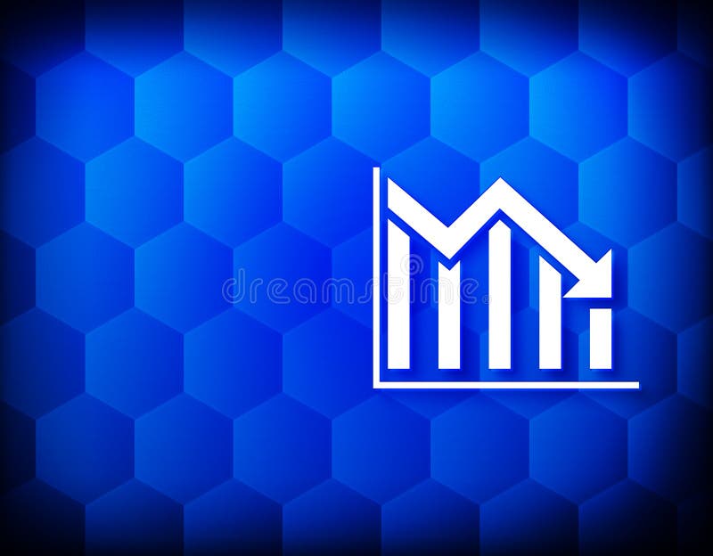 Statistics Down Icon Hexagon Creative Abstract Blue Background Seamless ...