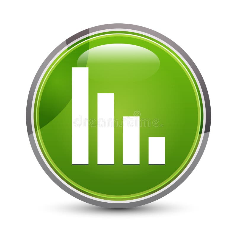 Statistics Down Icon Elegant Green Round Button Vector Illustration ...