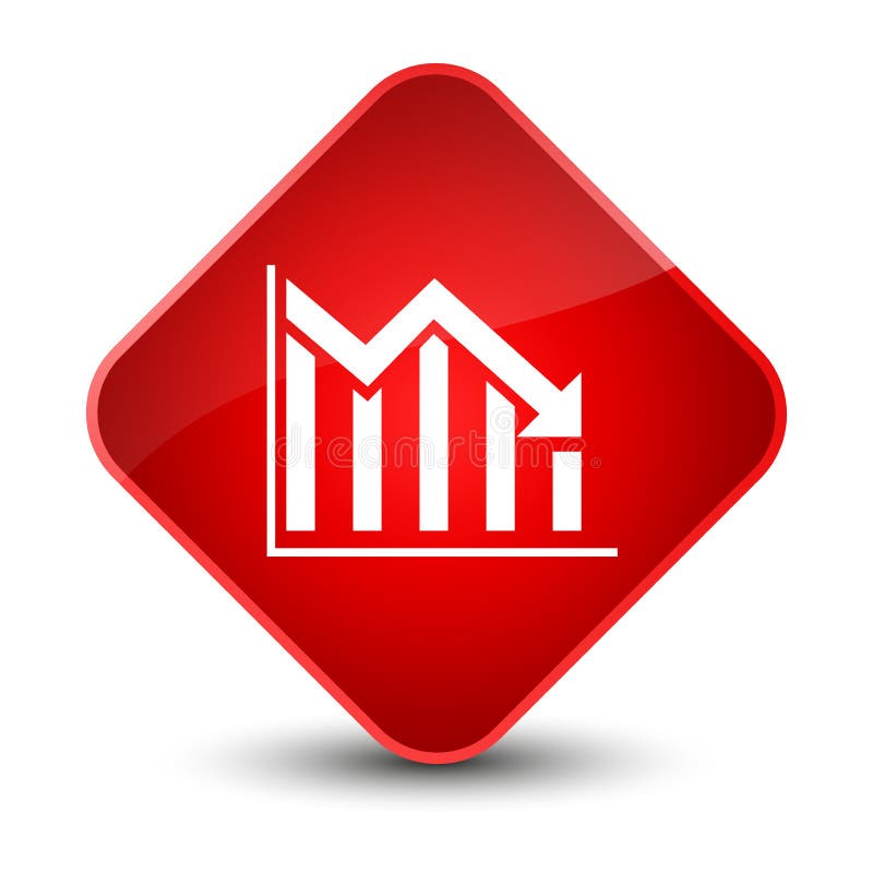 Statistics Down Icon Elegant Red Diamond Button Stock Illustration ...