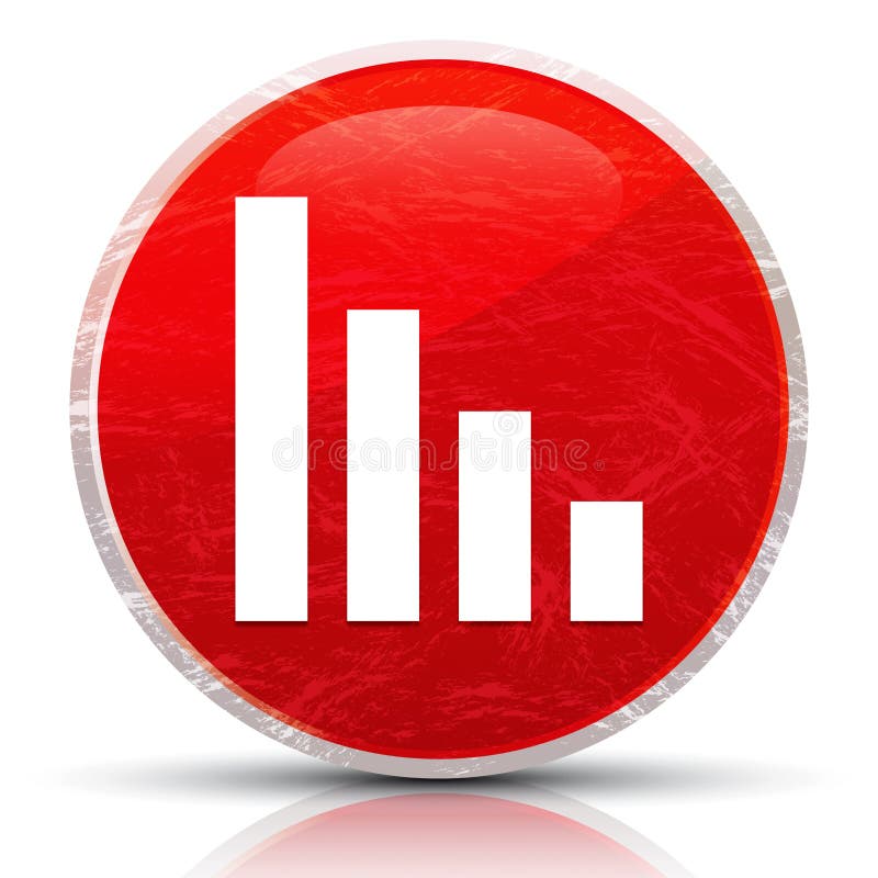 Statistics Down Icon Metallic Grunge Abstract Red Round Button ...