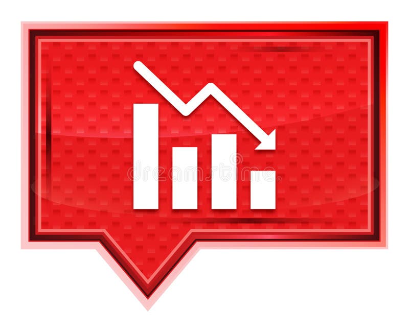 Statistics Down Icon Misty Rose Pink Banner Button Stock Illustration ...