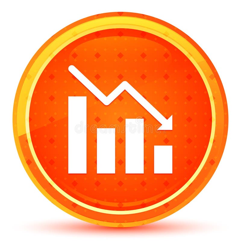 Statistics Down Icon Natural Orange Round Button Stock Illustration ...