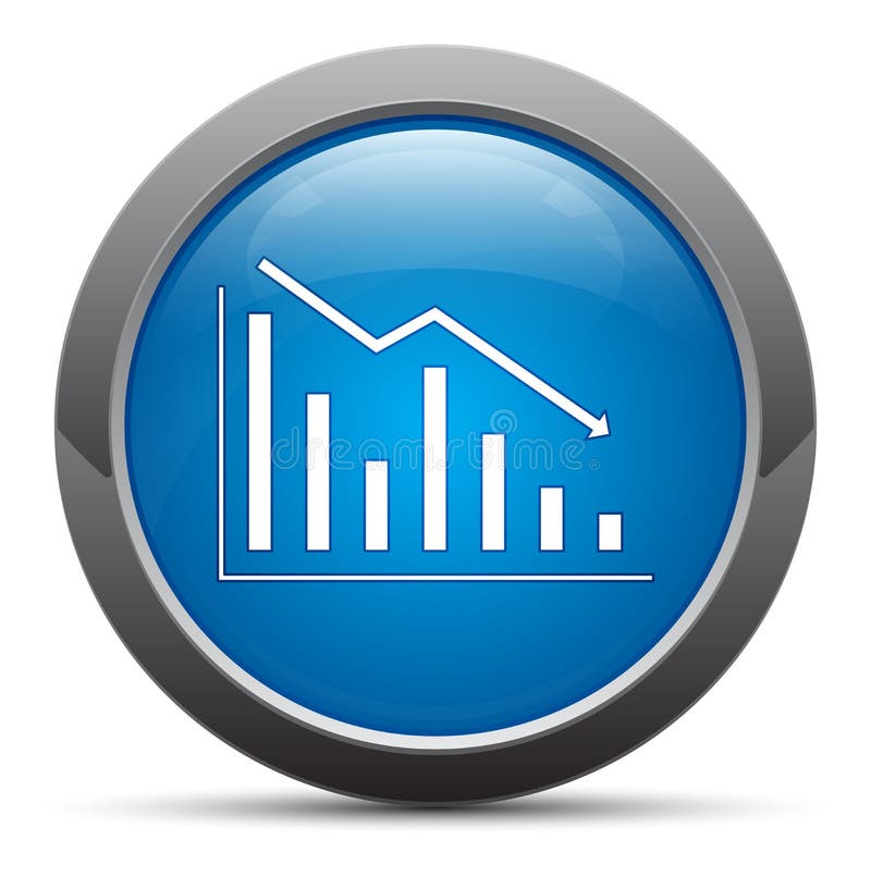 Statistics Down Icon Premium Blue Round Button Vector Illustration ...