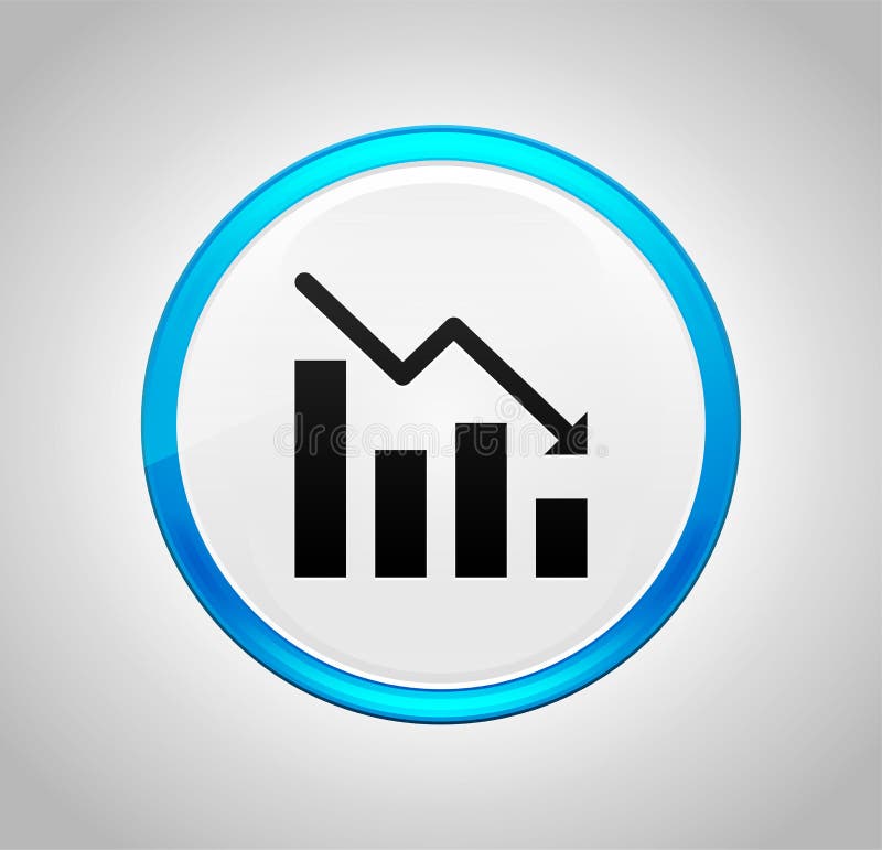 Statistics Down Icon Round Blue Push Button Stock Illustration ...