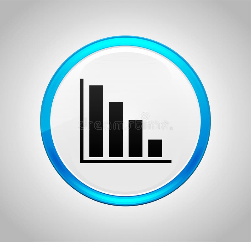 Statistics Down Icon Round Blue Push Button Stock Illustration ...