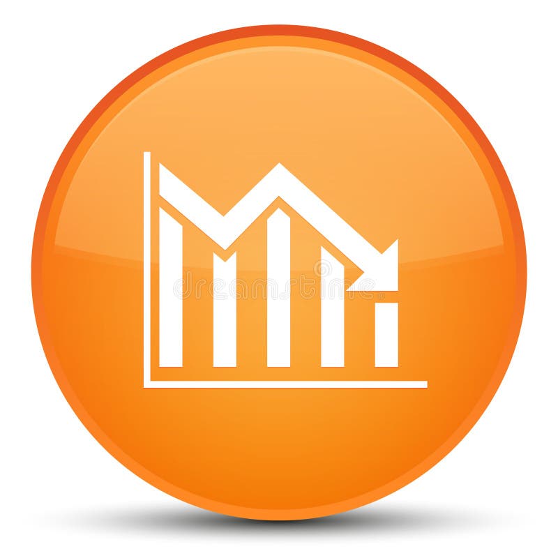 Statistics Down Icon Special Orange Round Button Stock Illustration ...