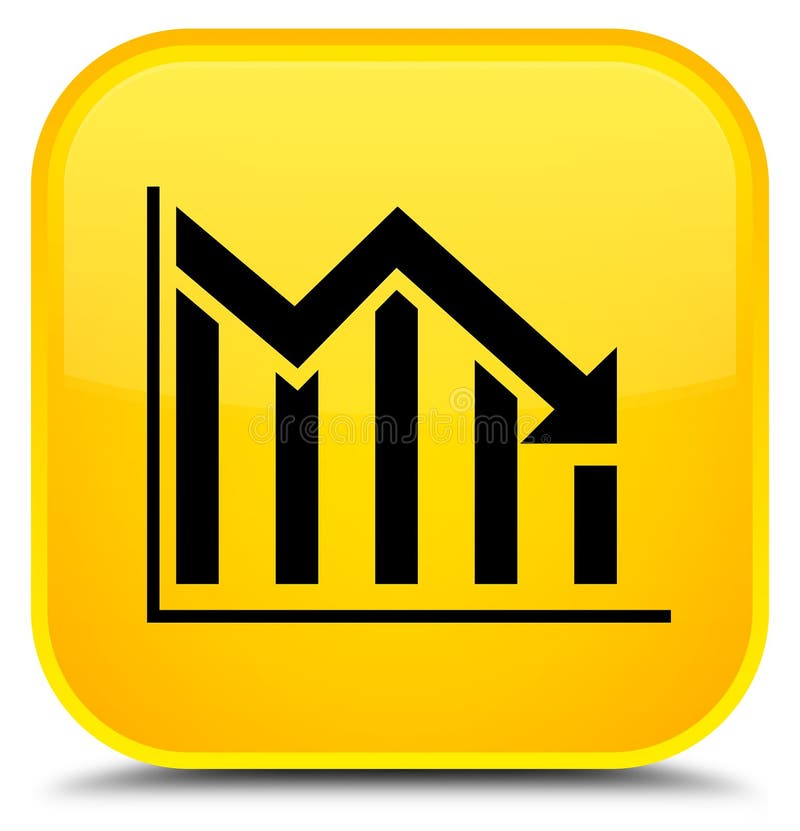 Statistics Down Icon Special Yellow Square Button Stock Illustration ...