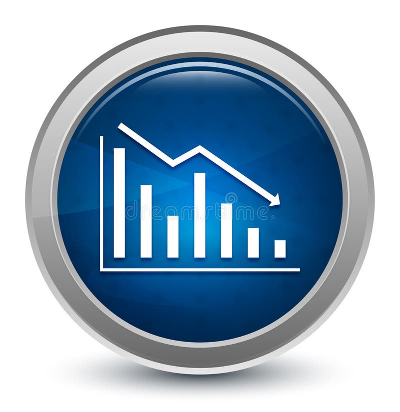 Statistics Down Icon Starburst Shiny Blue Round Button Illustration ...