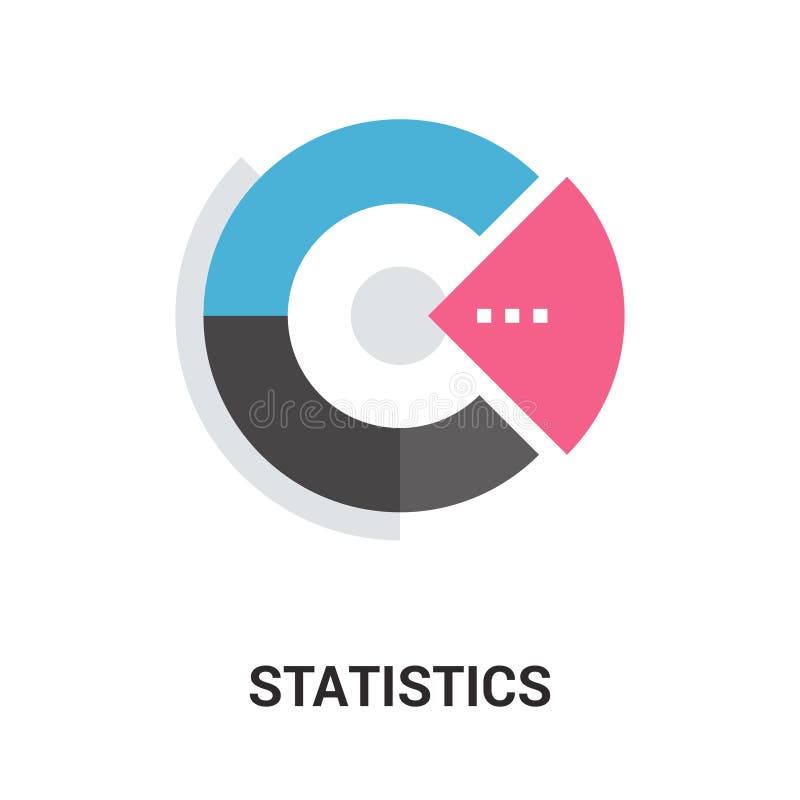 Statistics Flat Icon Design Concept Stock Illustration - Illustration ...