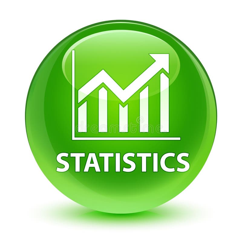 Statistics Glassy Green Round Button Stock Illustration - Illustration ...