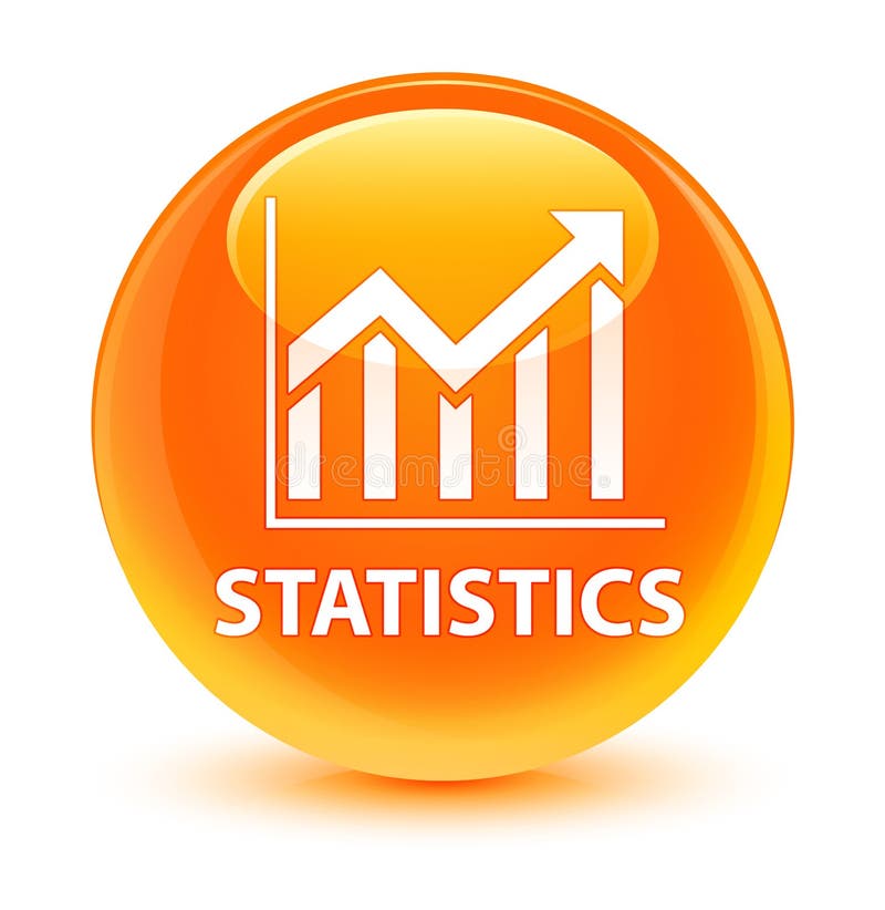 Statistics Glassy Orange Round Button Stock Illustration - Illustration ...