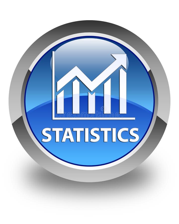 Statistics Glossy Blue Round Button Stock Illustration - Illustration ...
