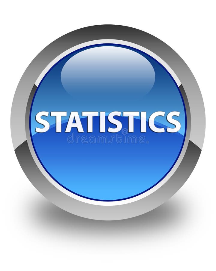 Statistics Glossy Blue Round Button Stock Illustration - Illustration ...
