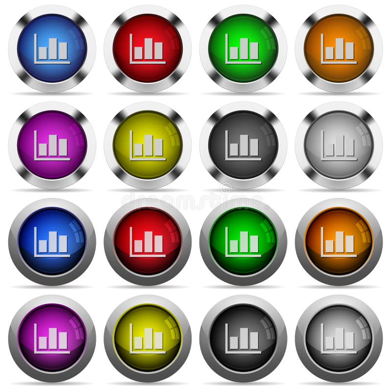 Statistics Glossy Button Set Stock Vector - Illustration of black, axes ...