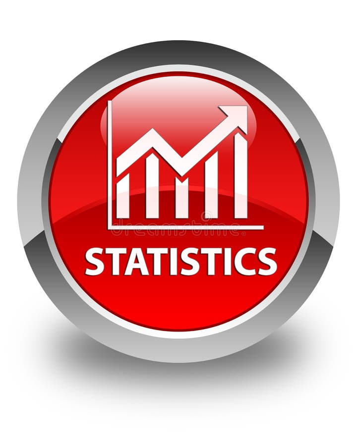 Statistics Glossy Red Round Button Stock Illustration - Illustration of ...