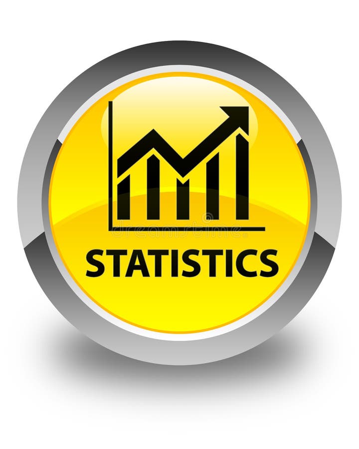 Statistics Glossy Yellow Round Button Stock Illustration - Illustration ...