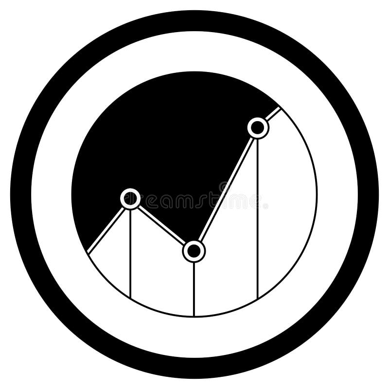 Statistics Graph Icon Black White Style Stock Vector - Illustration of ...