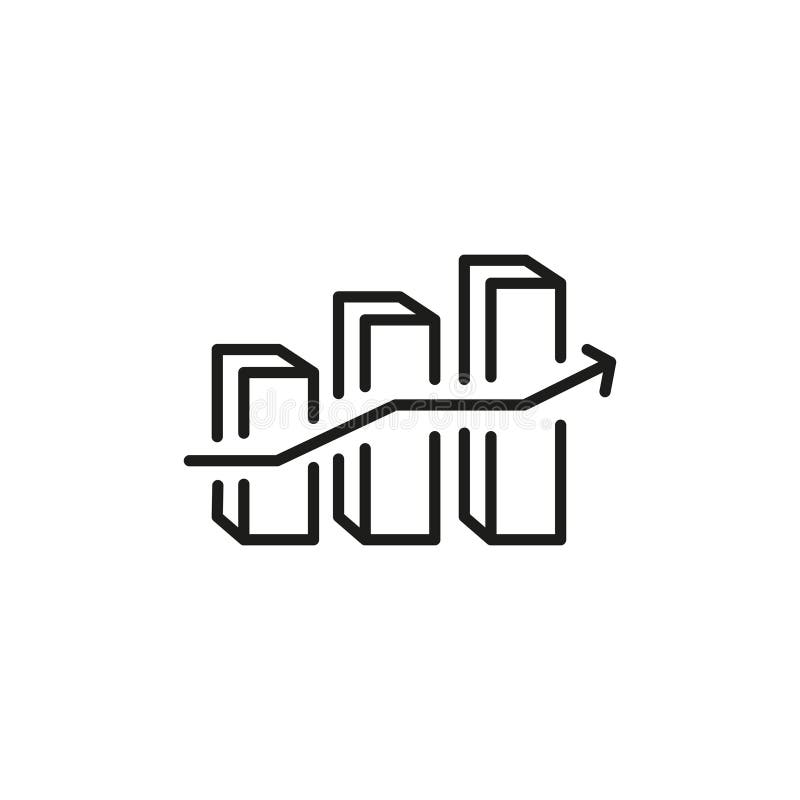 A Graph Icon with an Arrow, Representing Trend, Growth, Increase, Decrease, Change, Data ...