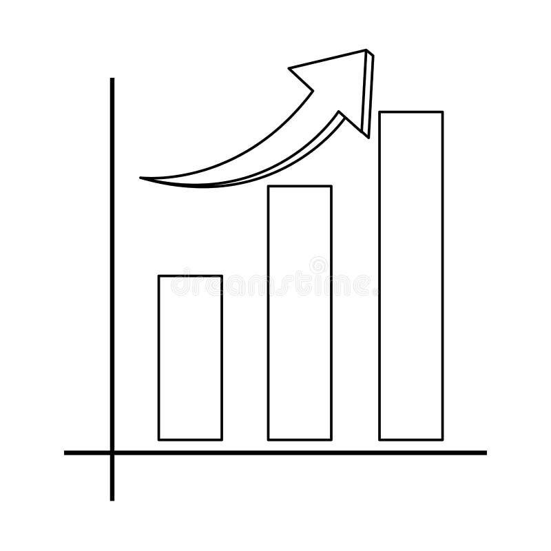 Statistics Graph Increasing in Black and White Stock Vector ...