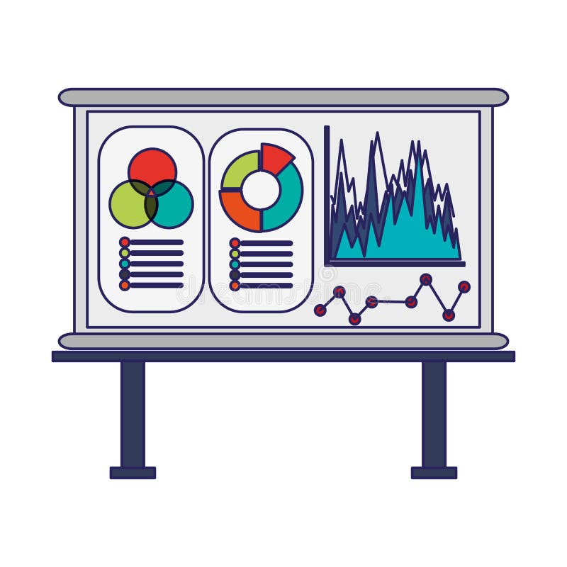 Statistics Graph on Whiteboard Blue Lines Stock Vector - Illustration ...