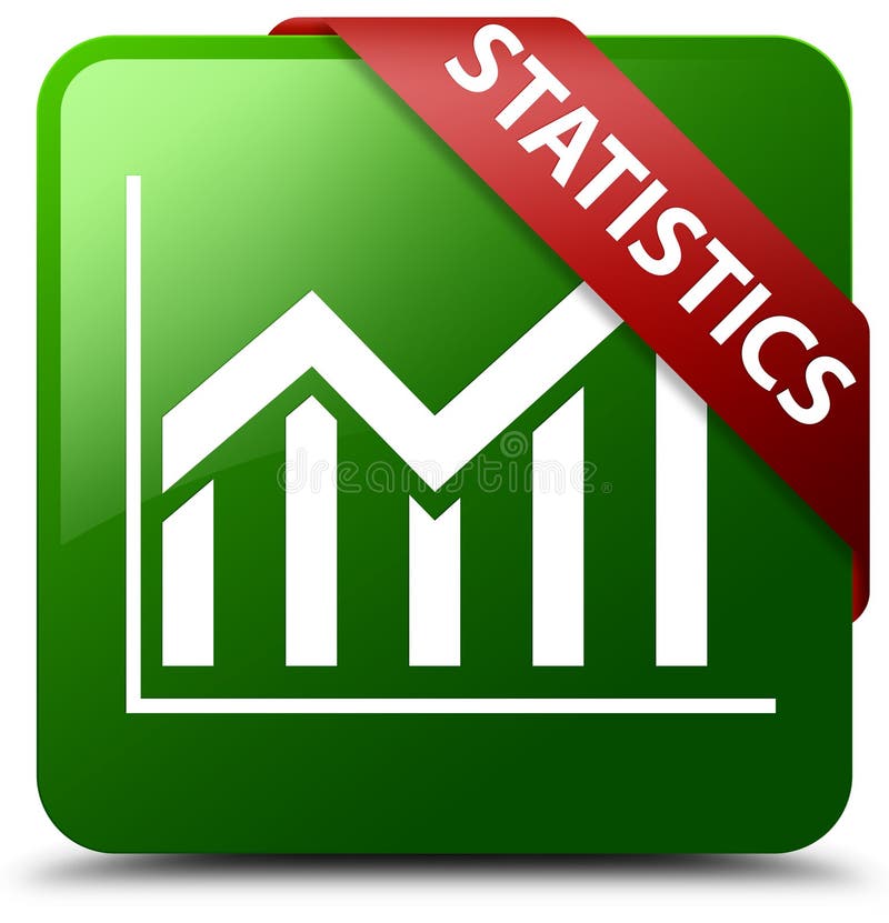 Statistics Green Square Button Stock Illustration - Illustration of ...