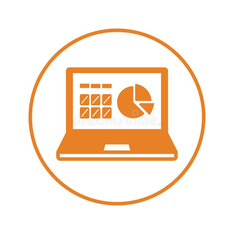 Statistics Icon, Analytics, Orange Version, Charts, Diagram, Graph ...
