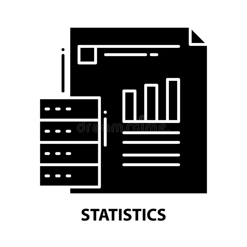 Statistics Icon, Black Vector Sign with Editable Strokes, Concept ...