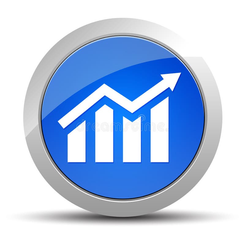 Statistics Icon Futuristic Blue Round Button Vector Illustration Stock ...