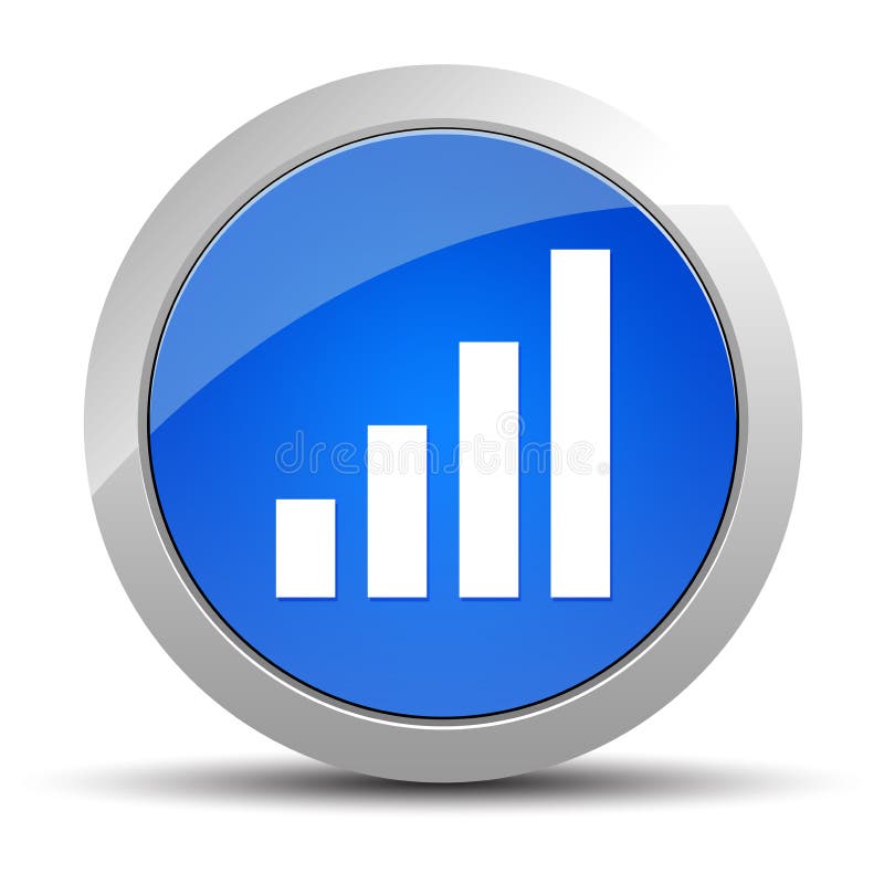 Statistics Icon Blue Round Button Illustration Stock Illustration ...