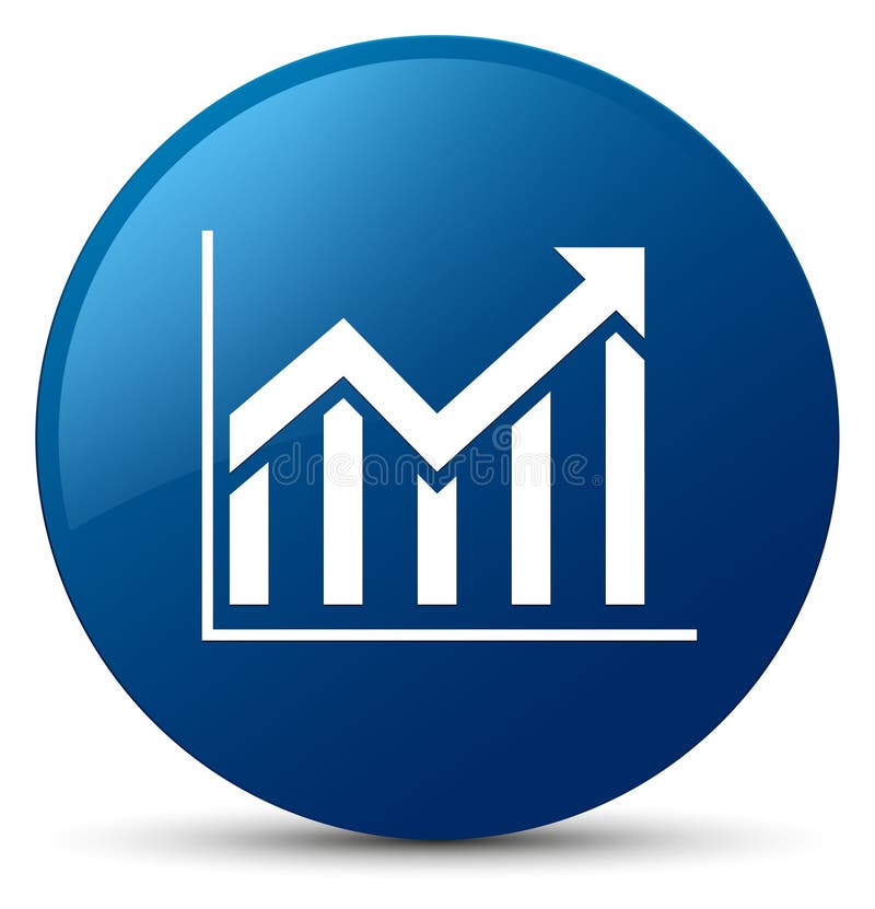 Statistics Icon Blue Round Button Stock Illustration - Illustration of ...