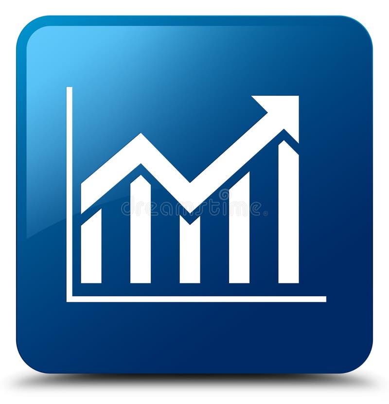 Statistics Icon Blue Square Button Stock Illustration - Illustration of ...
