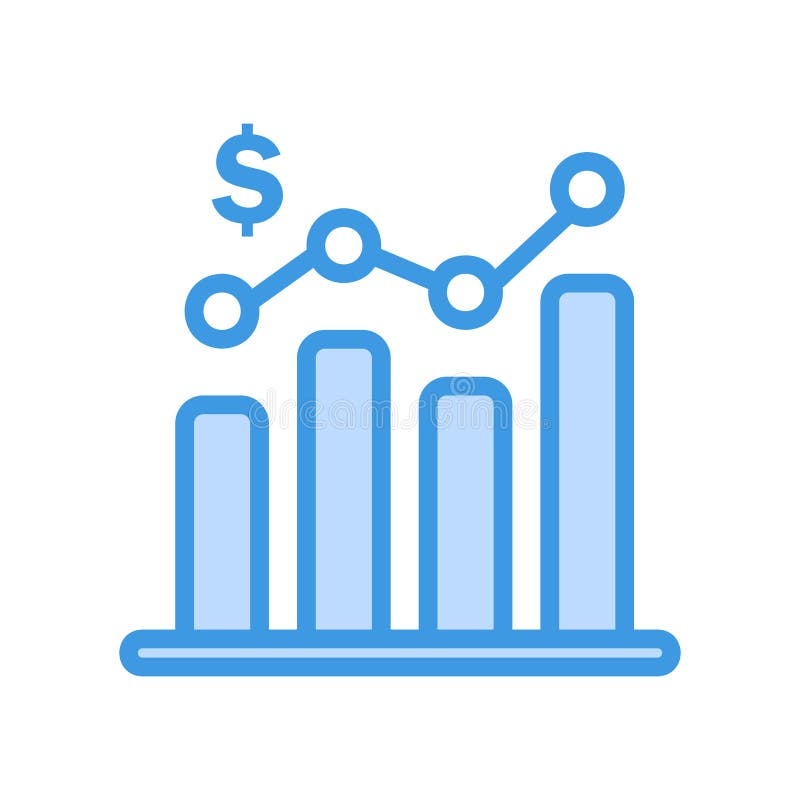 Statistics Icon in Blue Style about Marketing and Growth for Any ...