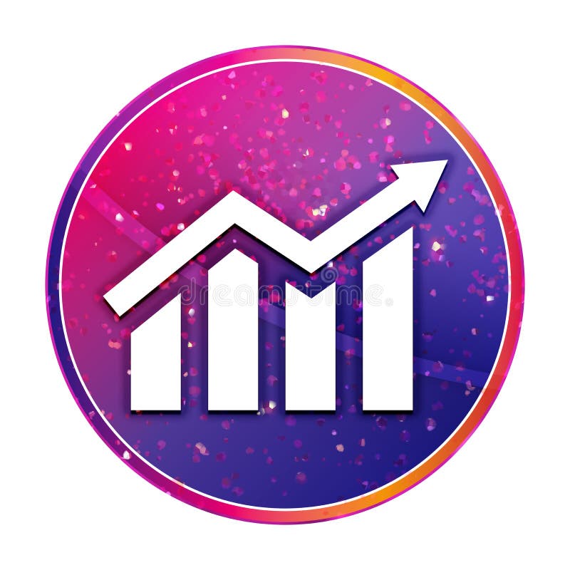 Statistics Icon Creative Trendy Colorful Round Button Illustration ...