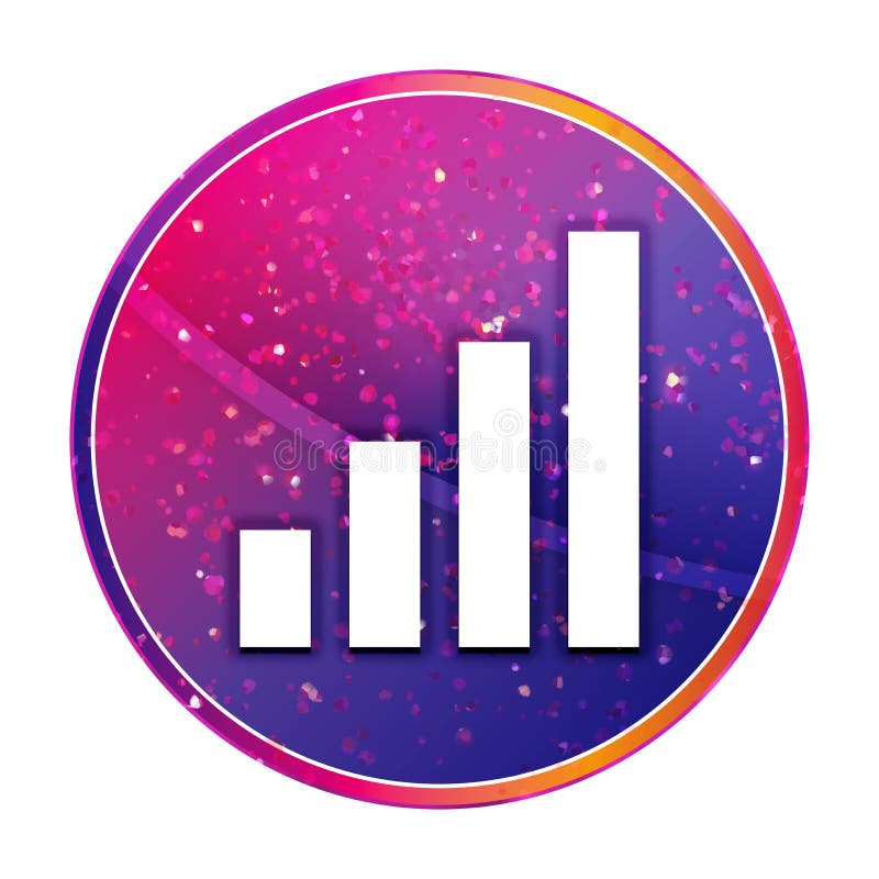 Statistics Icon Creative Trendy Colorful Round Button Illustration ...