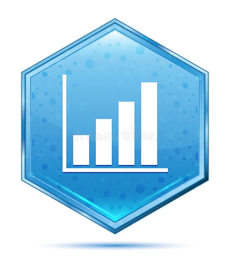 Statistics Icon Crystal Blue Hexagon Button Stock Illustration ...