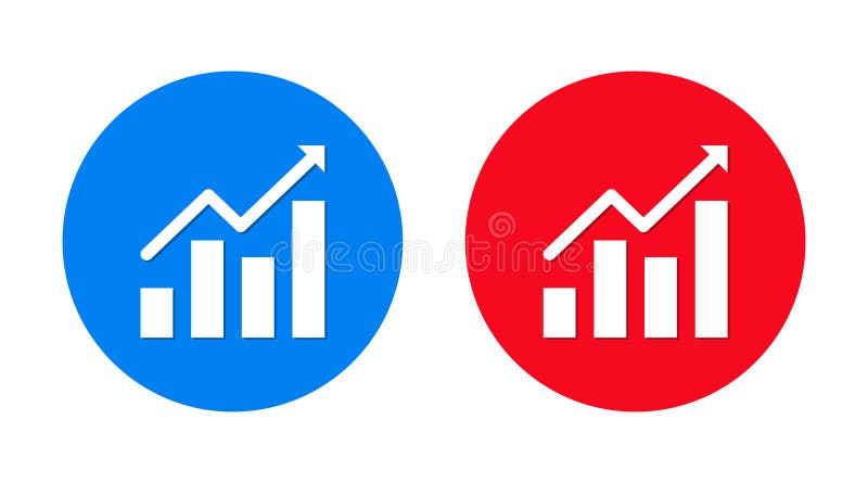 Statistics Icon Flat Trendy Round Button Set Stock Vector ...
