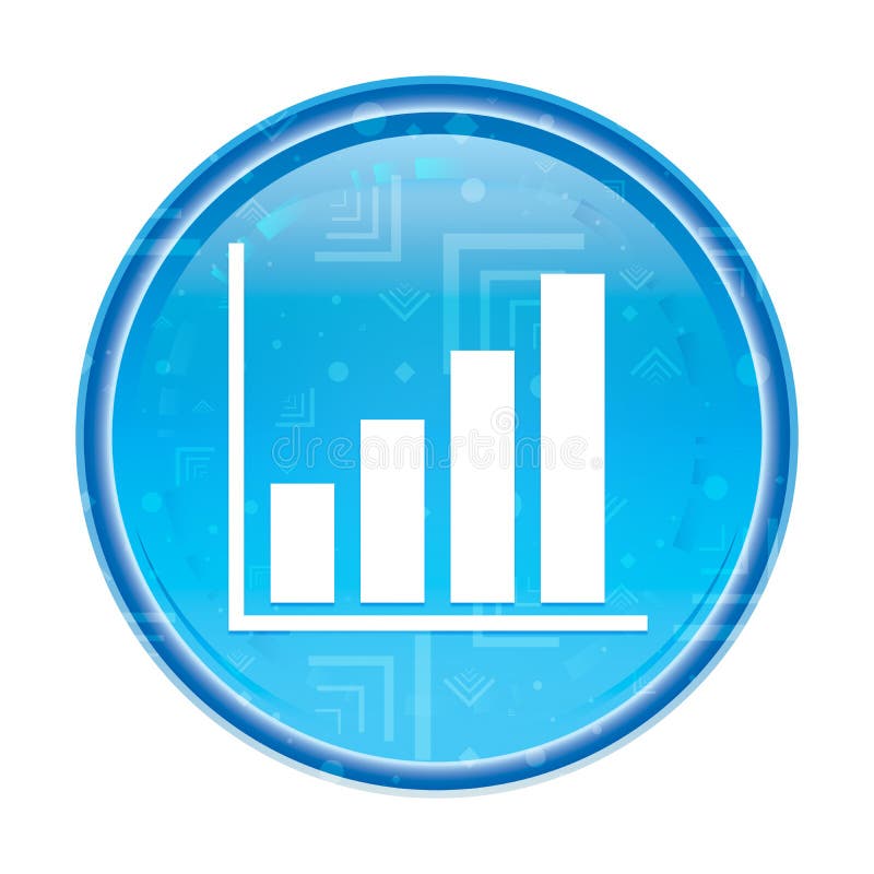 Statistics Icon Floral Blue Round Button Stock Illustration ...