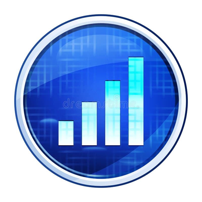 Statistics Icon Futuristic Blue Round Button Vector Illustration Stock ...