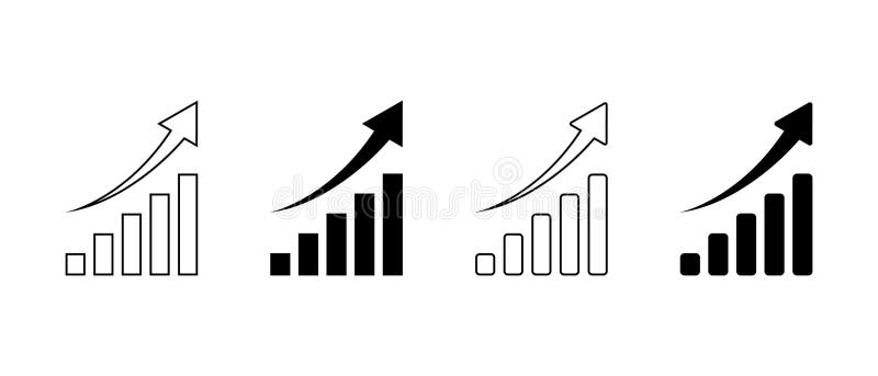 Statistics Icon in Generic Style. Increase Graph Concept Stock Vector ...