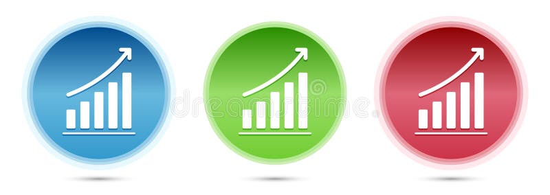 Statistics Icon Glass Round Buttons Set Illustration Stock Vector ...