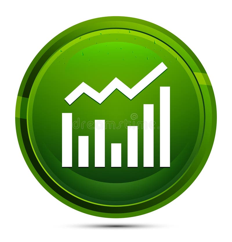 Statistics Icon Glassy Green Round Button Illustration Stock Vector ...