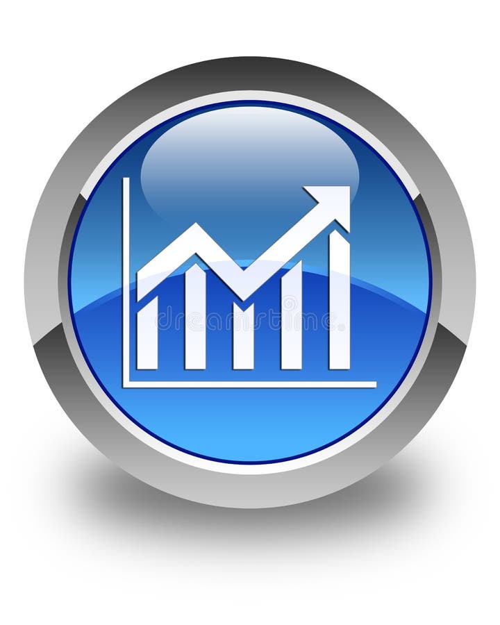 Statistics Icon Glossy Blue Round Button Stock Illustration ...