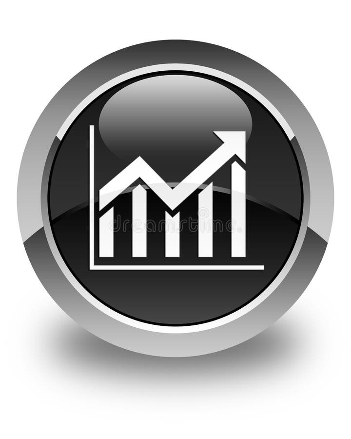Statistics Icon Glossy Black Round Button Stock Illustration ...