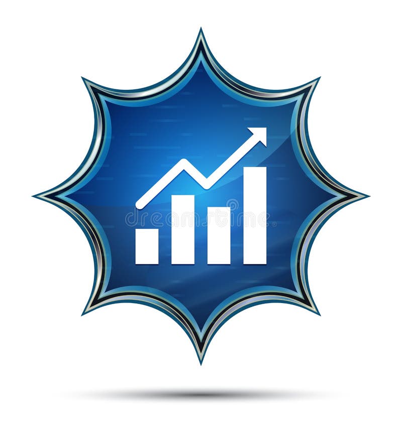 Statistics Icon Magical Glassy Sunburst Blue Button Stock Illustration ...
