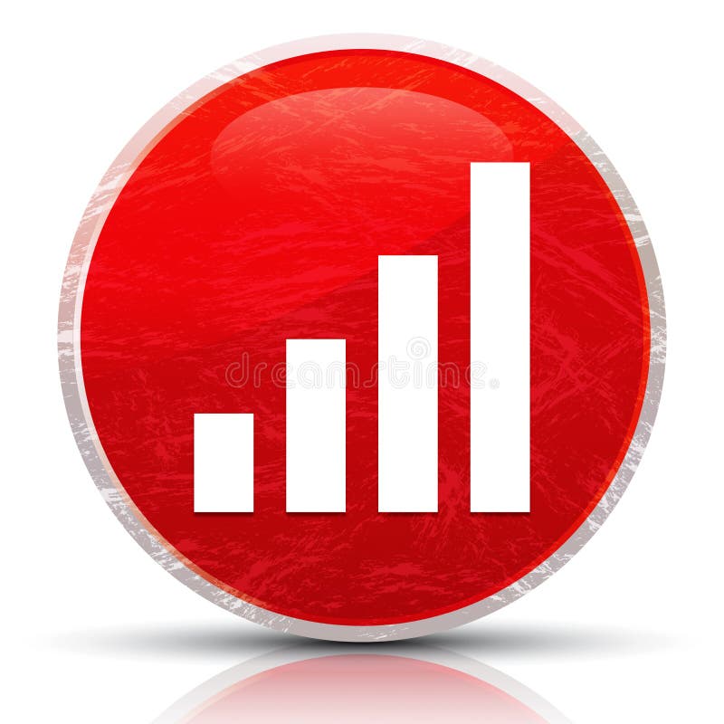 Statistics Icon Metallic Grunge Abstract Red Round Button Illustration ...