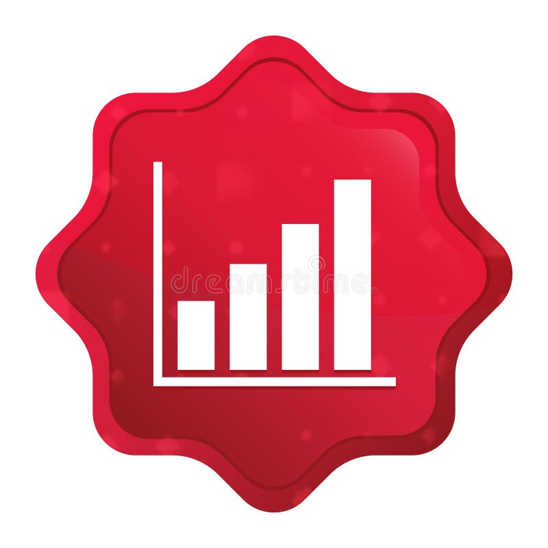 Statistics Icon Misty Rose Red Starburst Sticker Button Stock ...